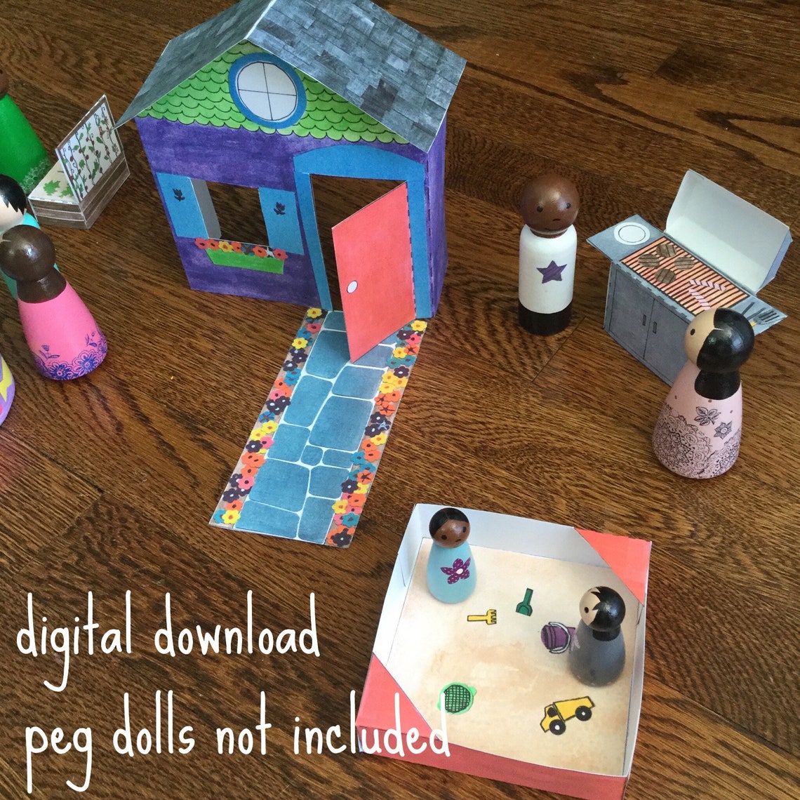 Printable Peg Doll House and Backyard Playset - Now With Full Color AND ...