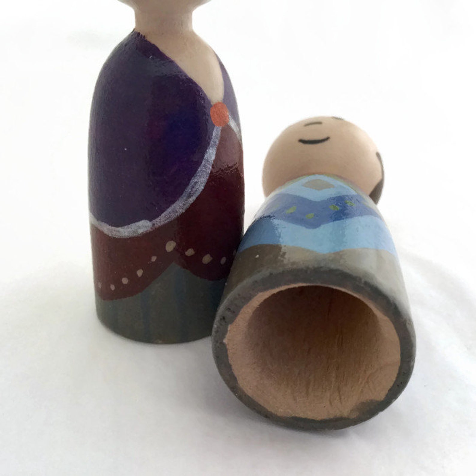 Wooden Finger Puppets King and Queen Peg Doll Puppets - Etsy