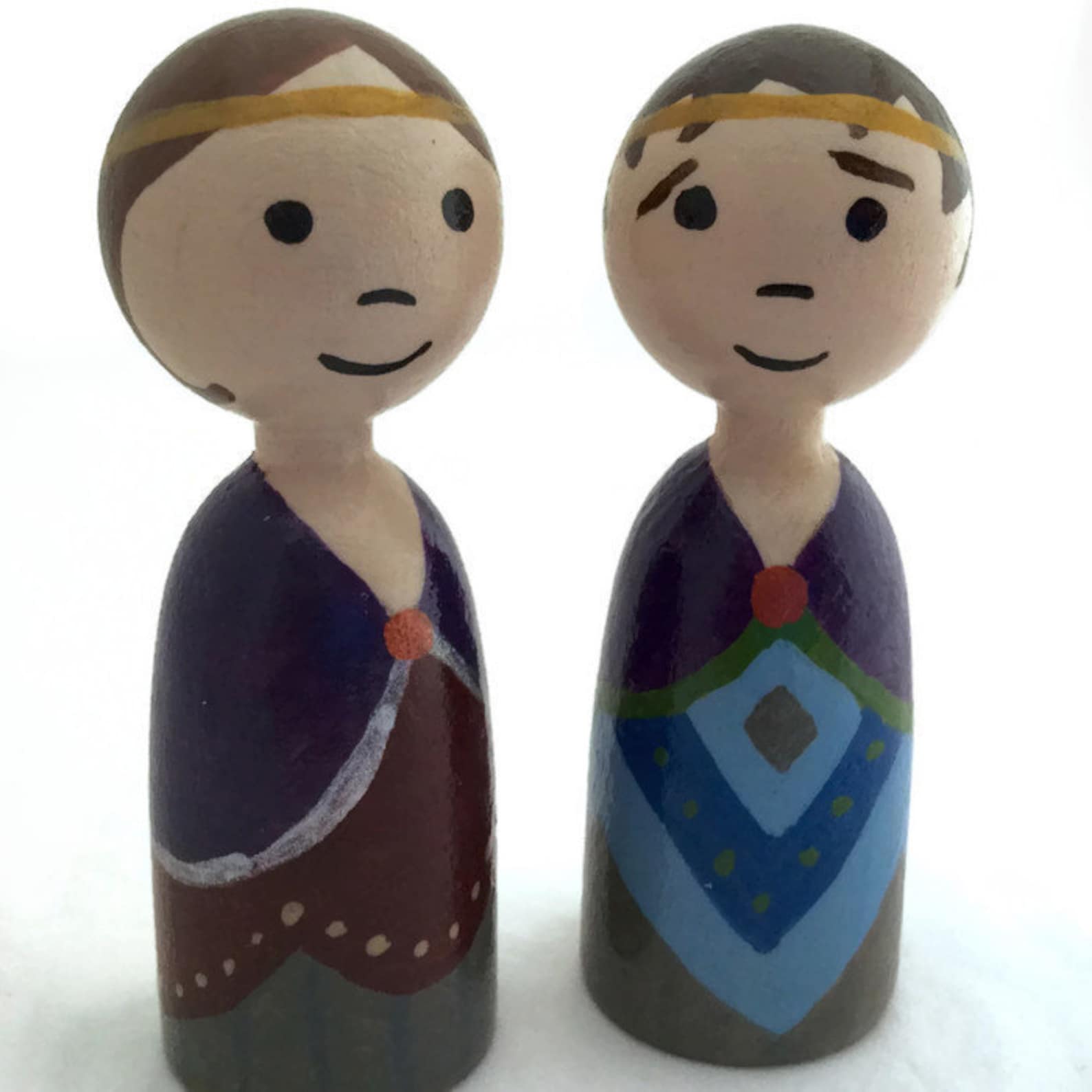 Wooden Finger Puppets - King and Queen - Peg Doll Puppets -ready to ...