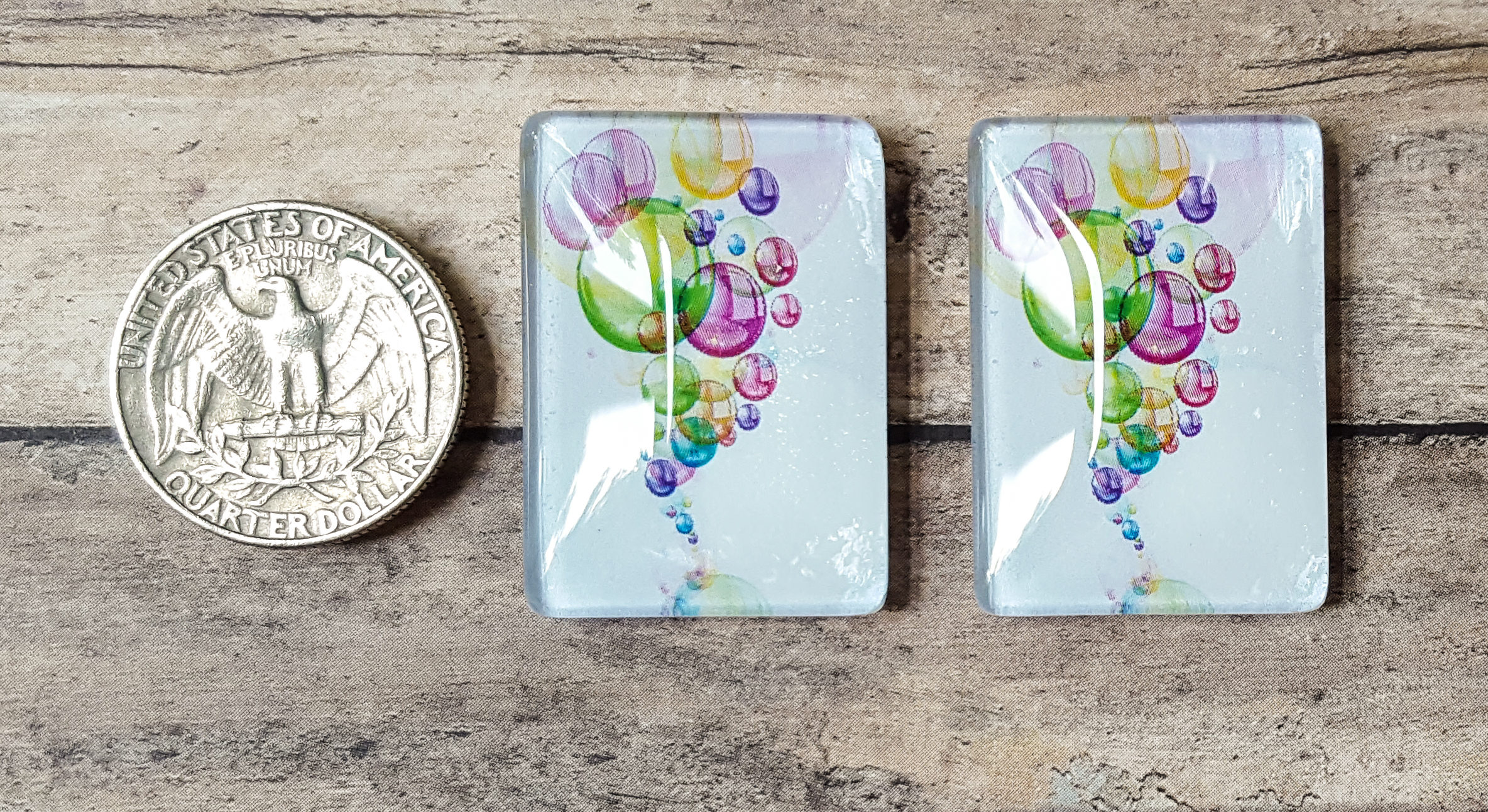Glass Tile Magnets Abstract Balloons Rectangle Stocking Stuffer Third ...