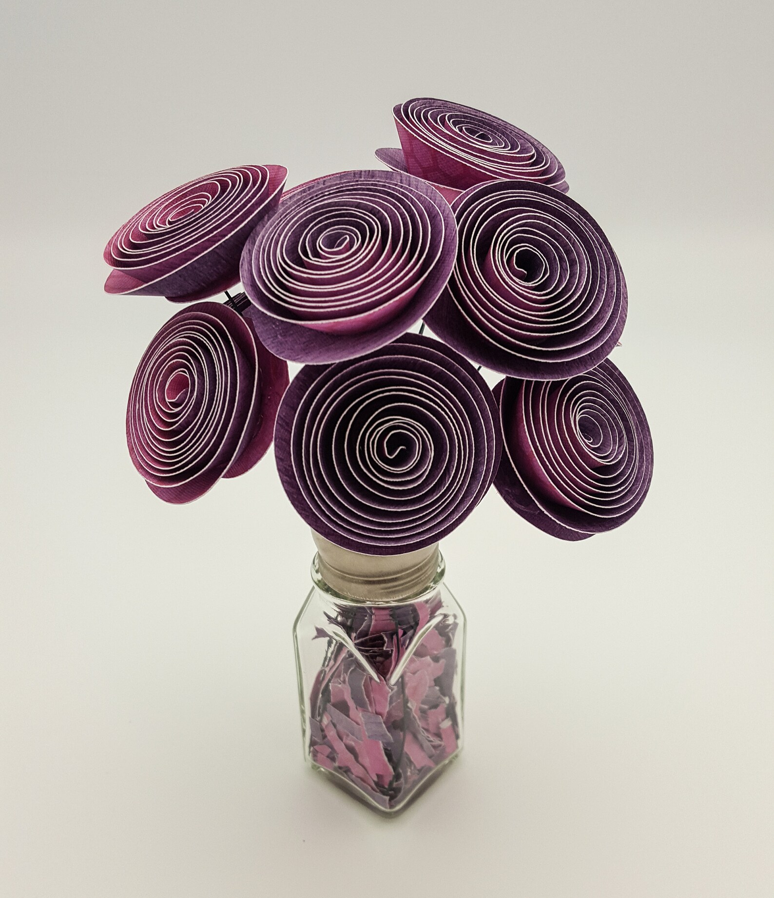 Pink Purple Paper Roses Paper Flowers Bouquet Home Decor Best - Etsy