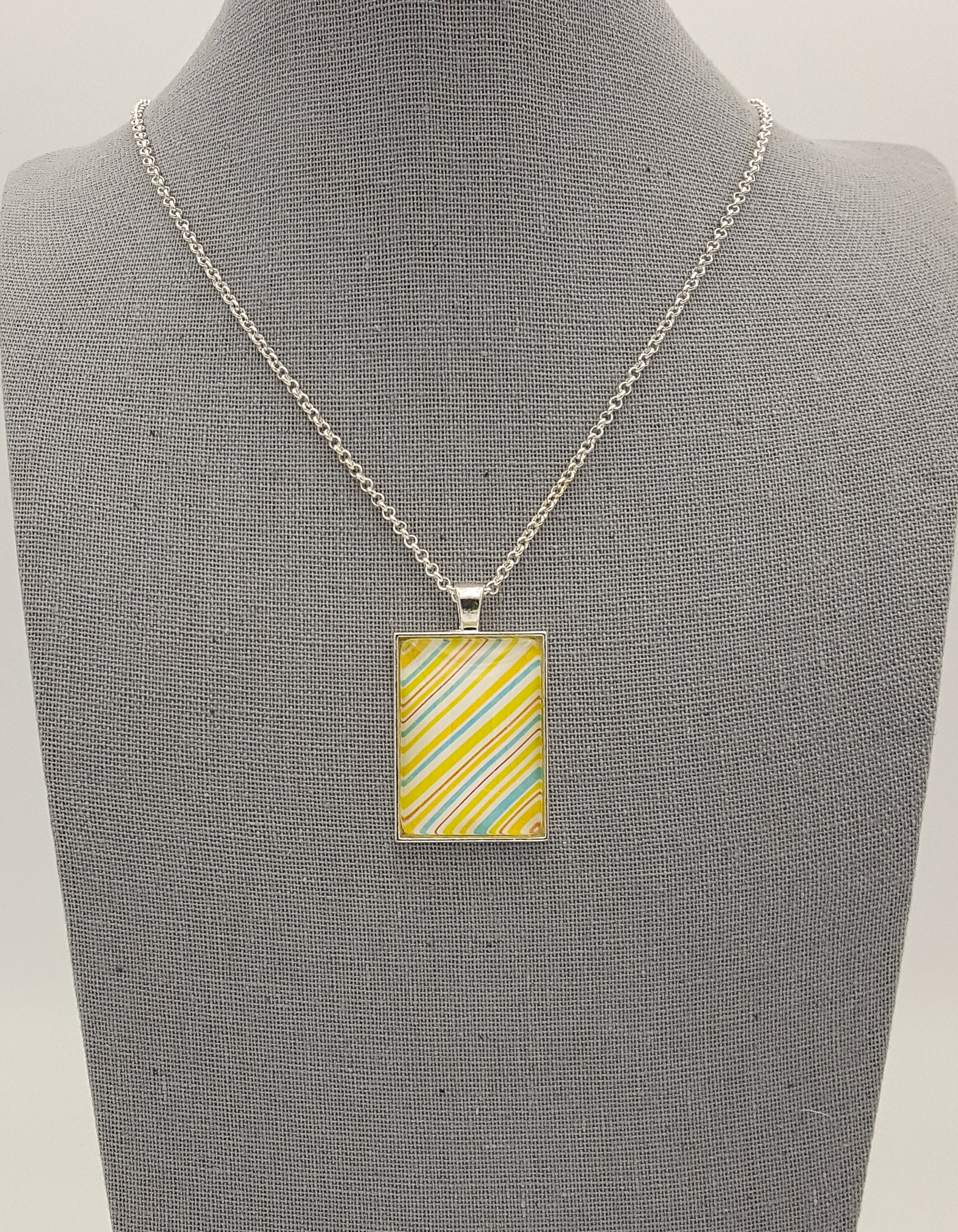 Abstract Yellow Green Blue Stripes Glass Tile Rectangle | Etsy