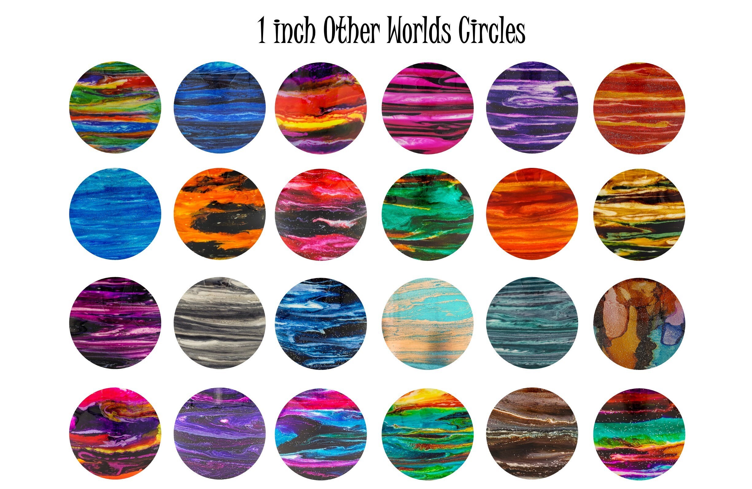 INSTANT DOWNLOAD 1 Inch 25mm Circles Other Worlds Printable - Etsy