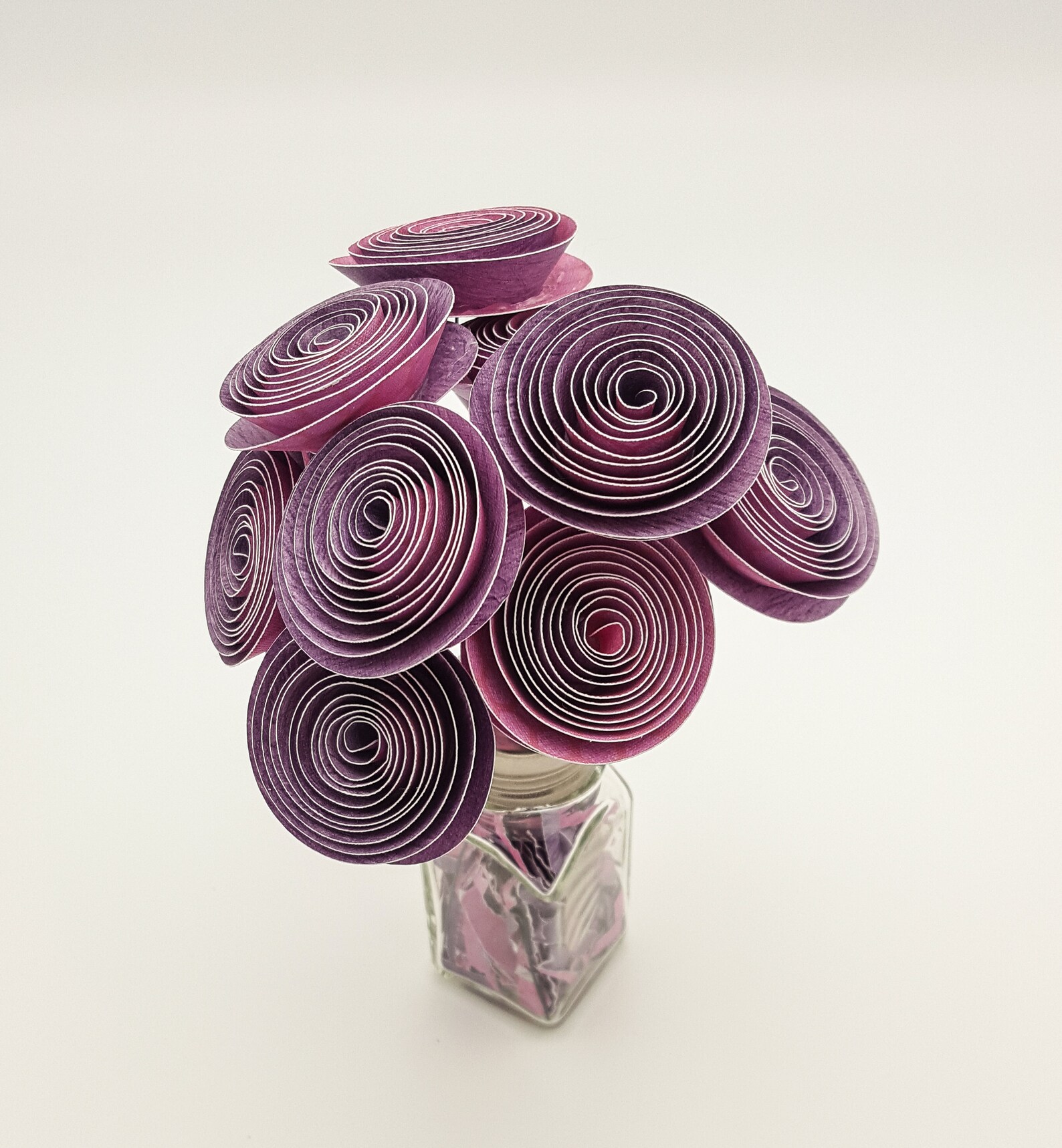 Pink Purple Paper Roses Paper Flowers Bouquet Home Decor Best | Etsy