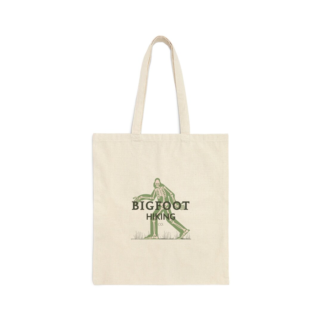 BIGFOOT TOTE BAG | Sasquatch Cotton Canvas Tote Bag | Big Foot Hiking ...