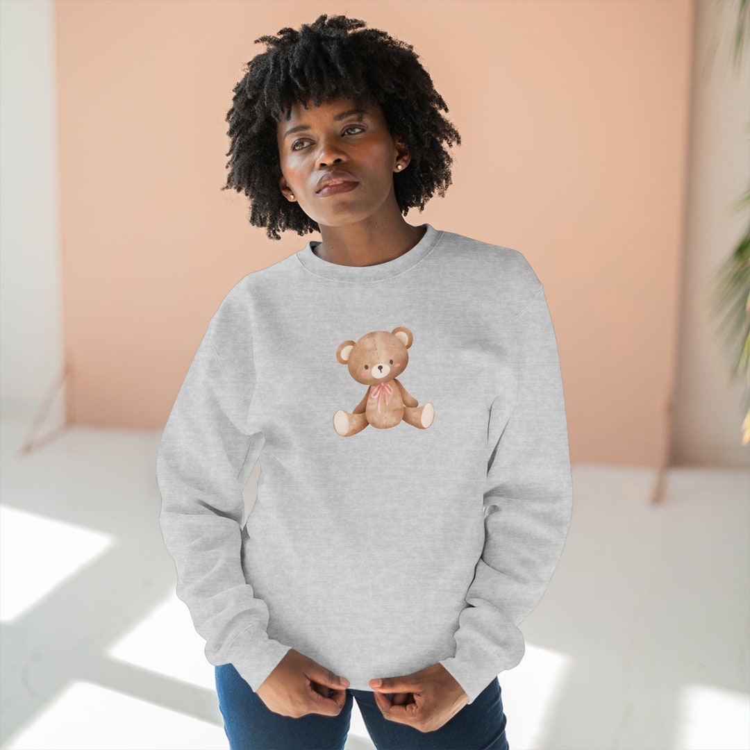 Coquette Teddy Bear Unisex Crewneck Sweatshirt | Bow Sweater | Softcore Balletcore Lovecore ...