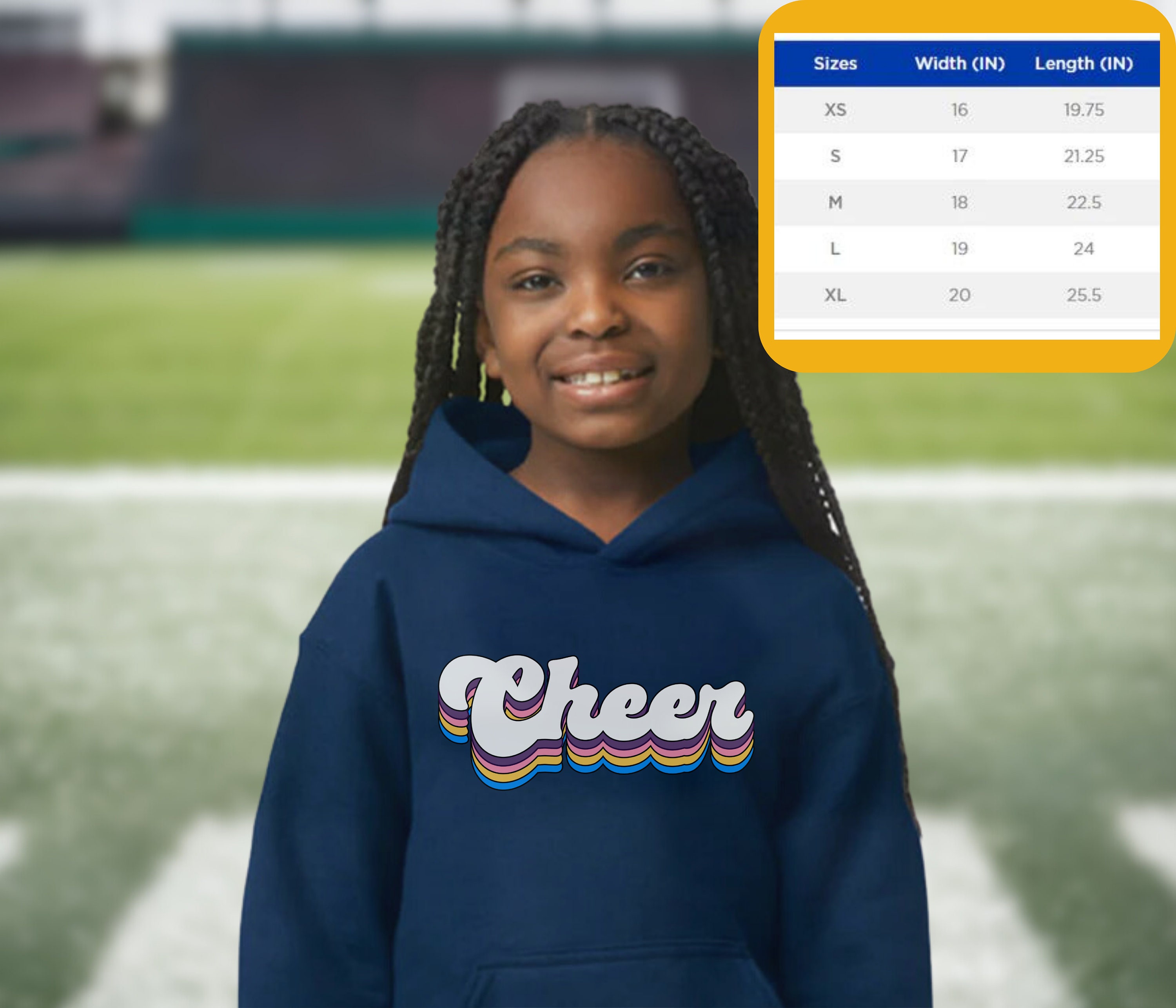 Retro Cheer Hoodie Colorful Style for Young Cheerleaders - Etsy