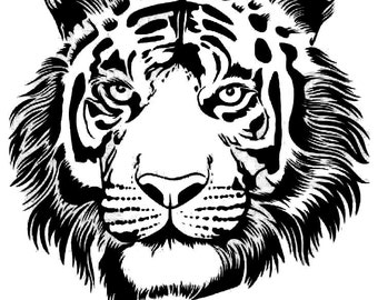 Tiger face decal | Etsy