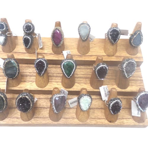 Ring Display Tray in Weathered Wood With Burlap or Black | Etsy