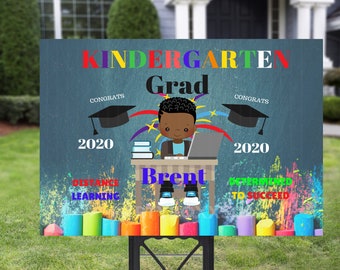 Printed Kindergarten Graduation Sign Photo Yard Sign Class - Etsy