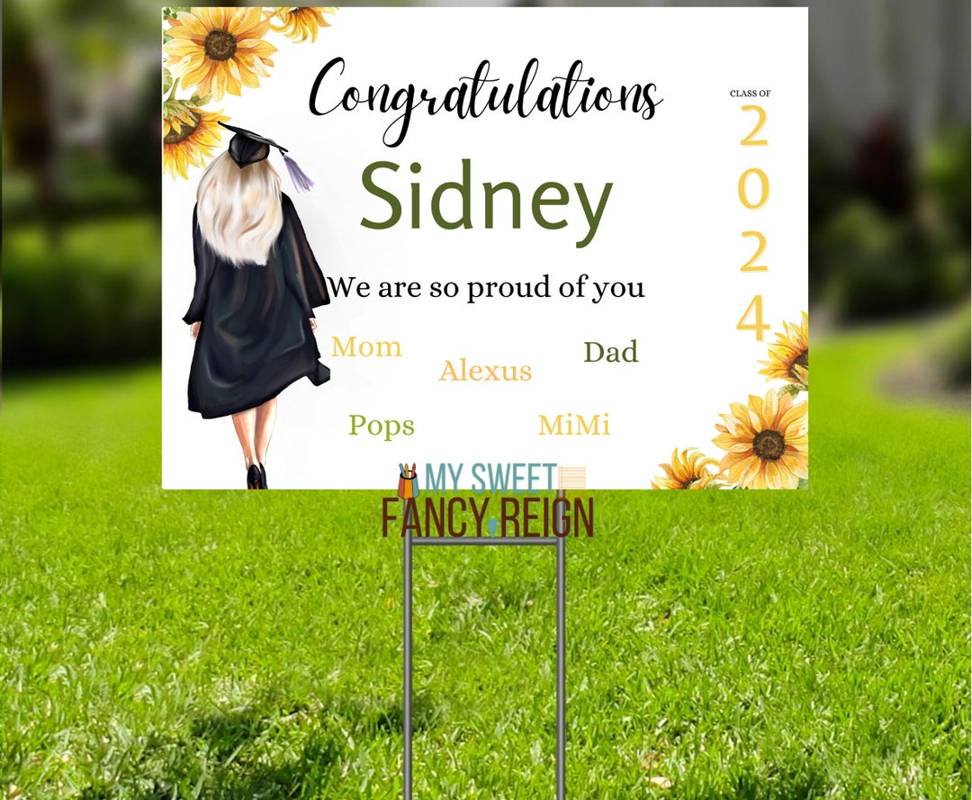 2024 Sunflower Design 24x18 Graduation Sign - Etsy