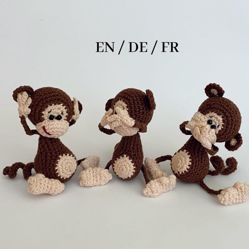 Monkey Keychain - Etsy