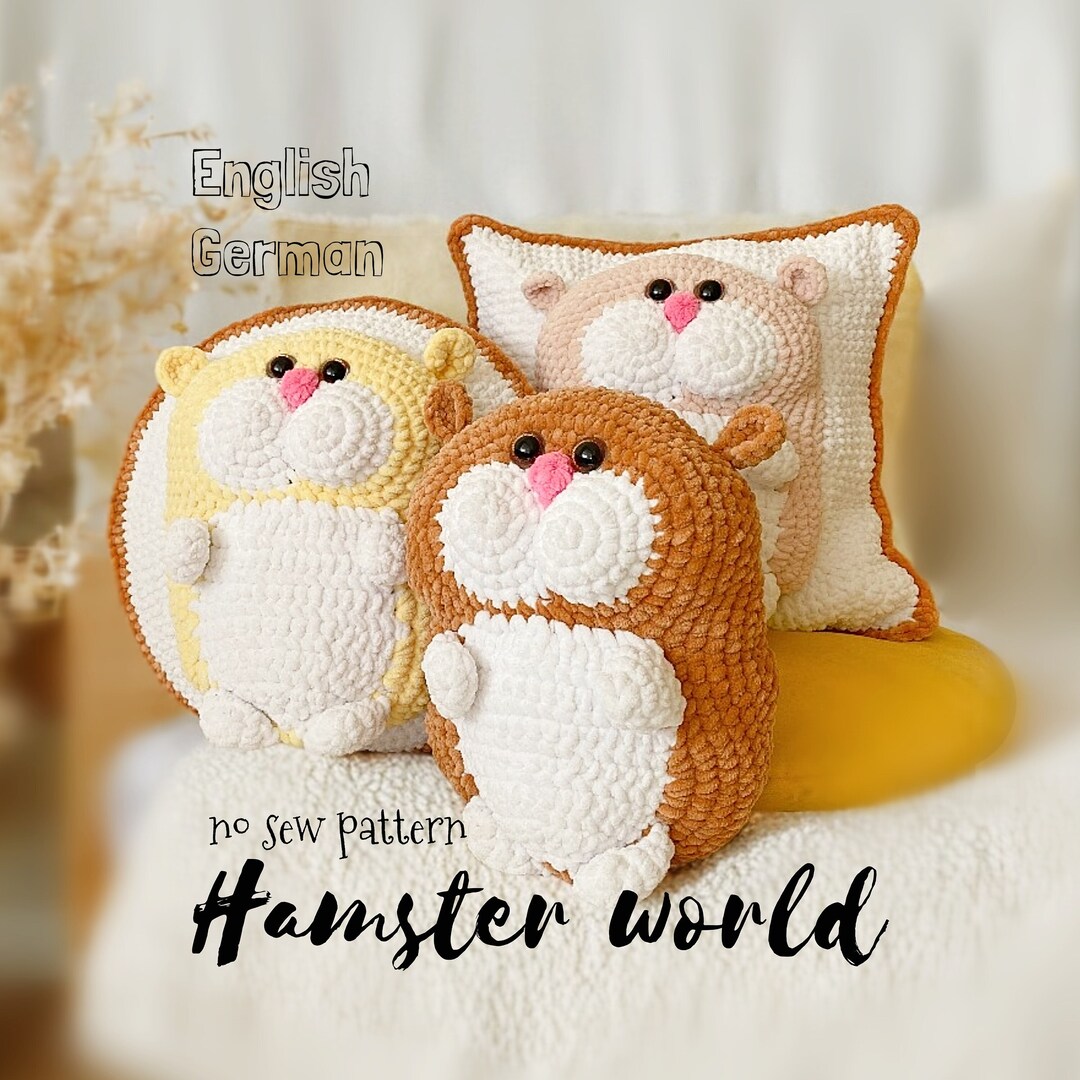 Hamster World, Pillows With 3D Effect, Crochet NO SEW Pattern, Animal ...