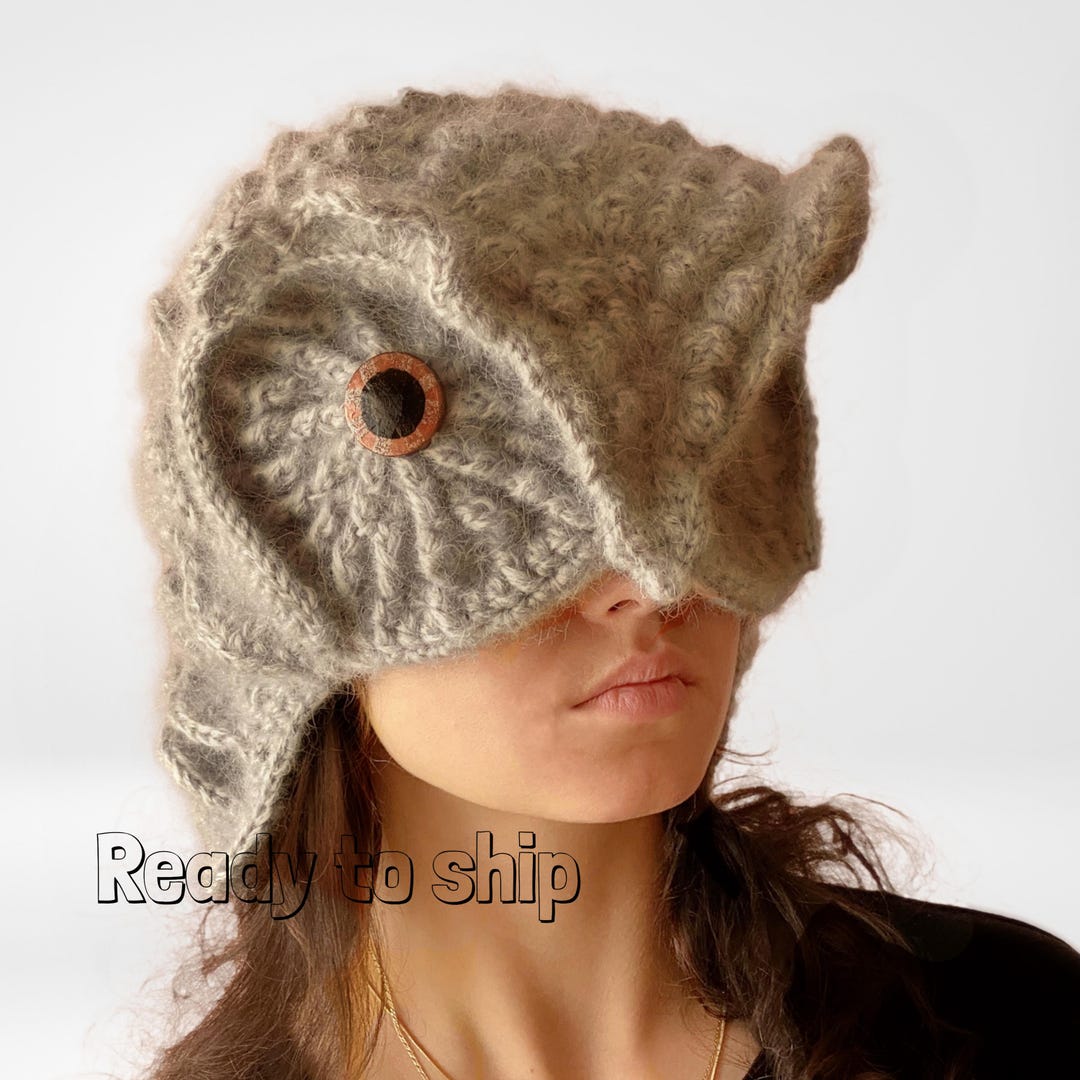 OWL Hat 70% Mohair Yarn Realistic Owl Hat Funny Winter Hat - Etsy
