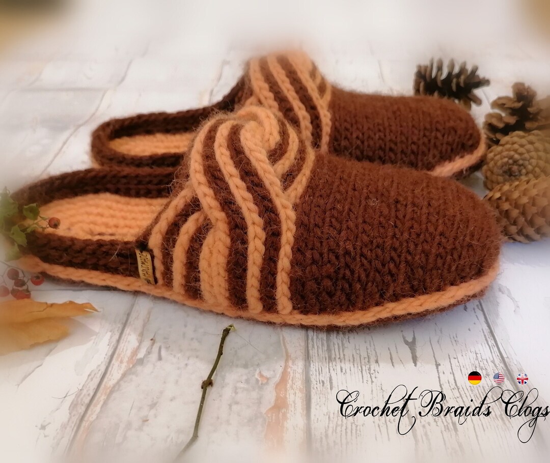 Clogs With Crochet Braids * Slippers * Pdf Crochet Pattern * Afghan ...