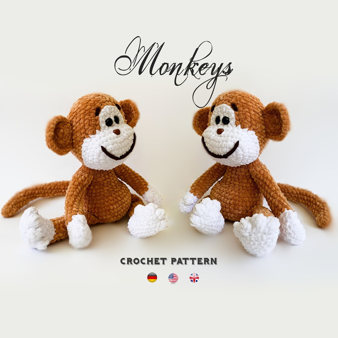Monkey Plush Toy * Crochet Pdf Pattern * Amigurumi Toy * Velvet Yarn ...
