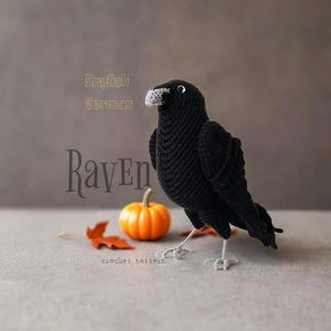 Raven. Crochet PDF Pattern * Halloween Decor, Crow. Fall Decoration ...
