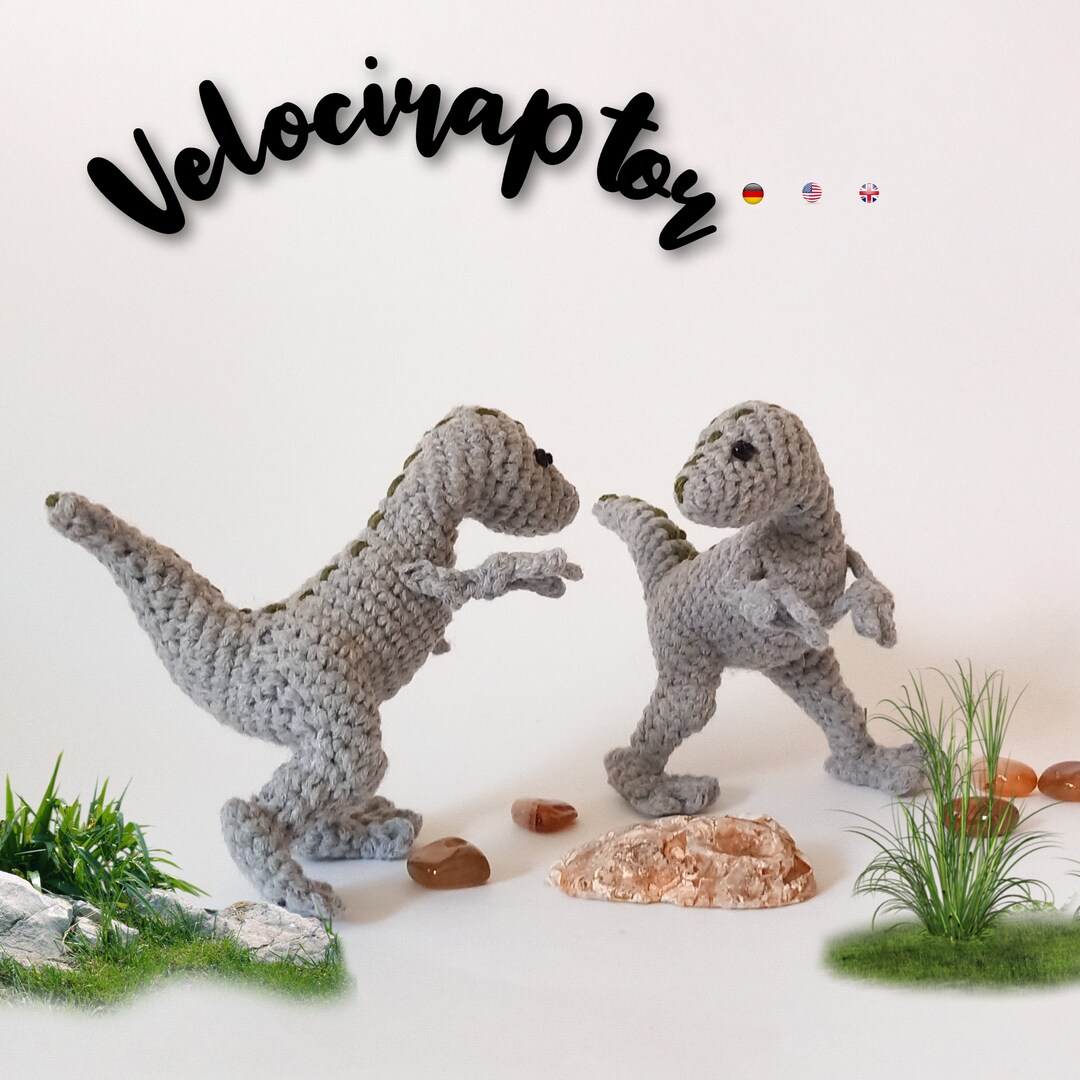 Velociraptor Dinosaurs Crochet Pdf Pattern Amigurumi Toy - Etsy