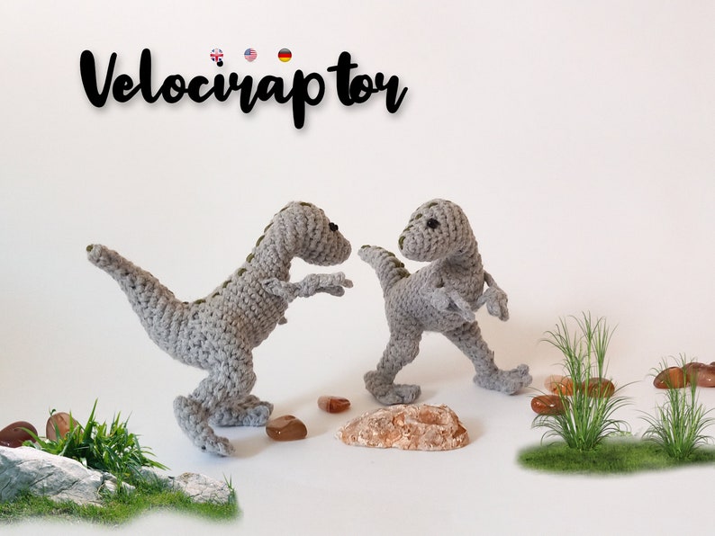 Velociraptor Dinosaurs Crochet Pdf Pattern Amigurumi Toy - Etsy