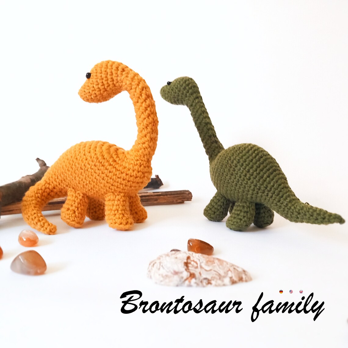Brontosaur Family Crochet Pattern * Dinosaur Amigurumi Toy - Etsy