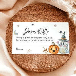 Halloween Diaper Raffle Card Little Pumpkin Diaper Raffle Ticket Fall ...