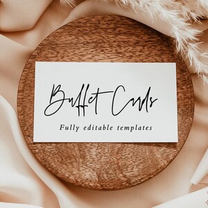 Minimalist Buffet Card Template, Buffet Cards, Modern Wedding Buffet ...