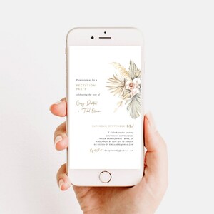 Boho Chic Reception Party Invitation Editable Template - Etsy