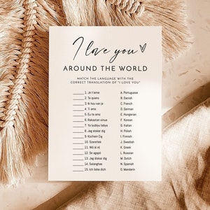 I Love You Around the World Game, I Love You Language Game, Modern ...