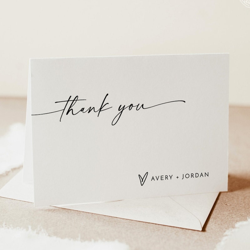 Classy Thank You Card - Etsy
