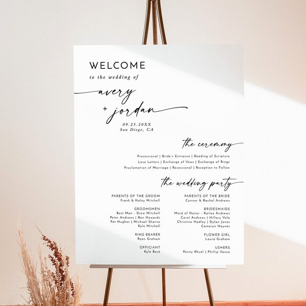 Wedding Program Sign - Etsy