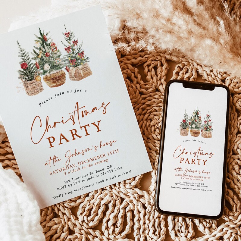 Christmas Party Invitations - Etsy