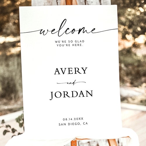 We're so Glad You're Here Minimalist Wedding Welcome - Etsy
