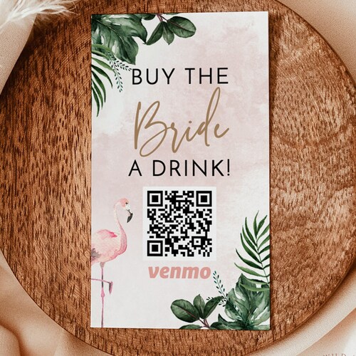 Buy the Bachelorette a Drink Bride Venmo Button Pin QR Code - Etsy