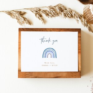 Rainbow Thank You Cards Template Editable Thank You Card | Etsy