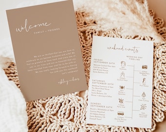 Modern Beige Wedding Timeline Template Minimalist Events | Etsy
