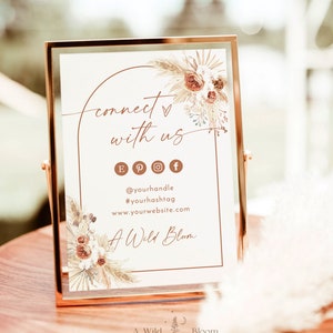 Boho Social Media Sign, Small Business Sign, Modern Business Branding ...