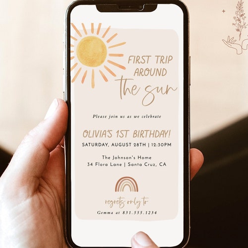 Sun Birthday Invitation Bundle First Trip Around the Sun - Etsy