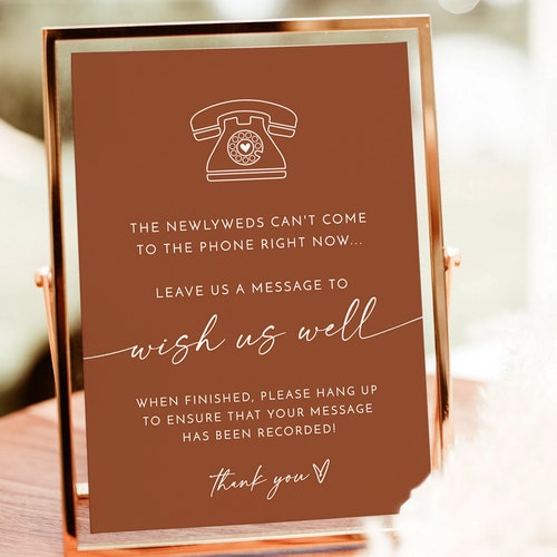 Telephone Guestbook Sign Template Audio Guestbook Sign - Etsy