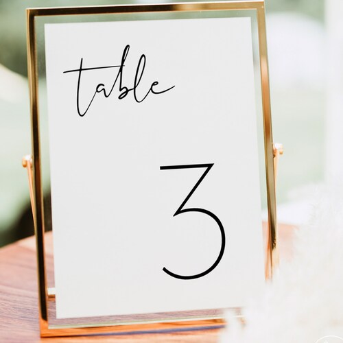 Minimalist Wedding Table Numbers Modern Table Numbers - Etsy