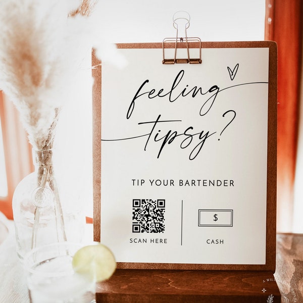 Tip Your Bartender Wedding Sign - Etsy
