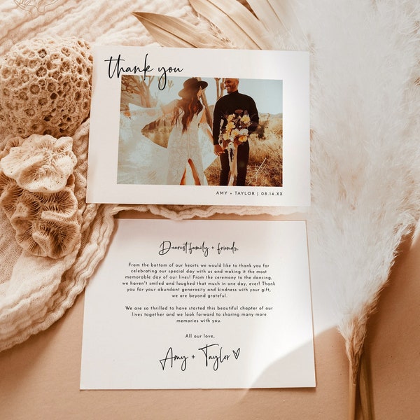 Horizontal Thank You Card - Etsy