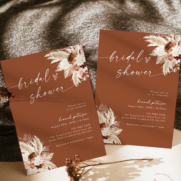 Boho Bridal Shower Invitation - Etsy