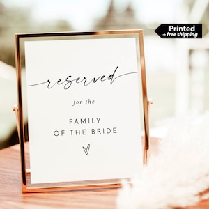 Printed Shipped Reserved for Family Wedding Sign, Wedding Reserved Sign ...