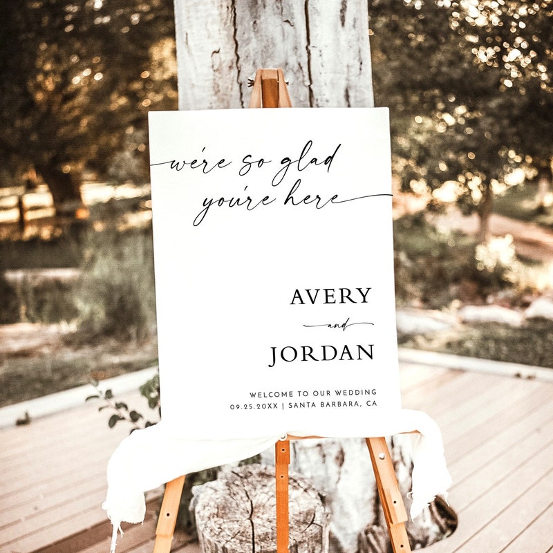 Welcome We Are Glad You Are Here Sign - Etsy
