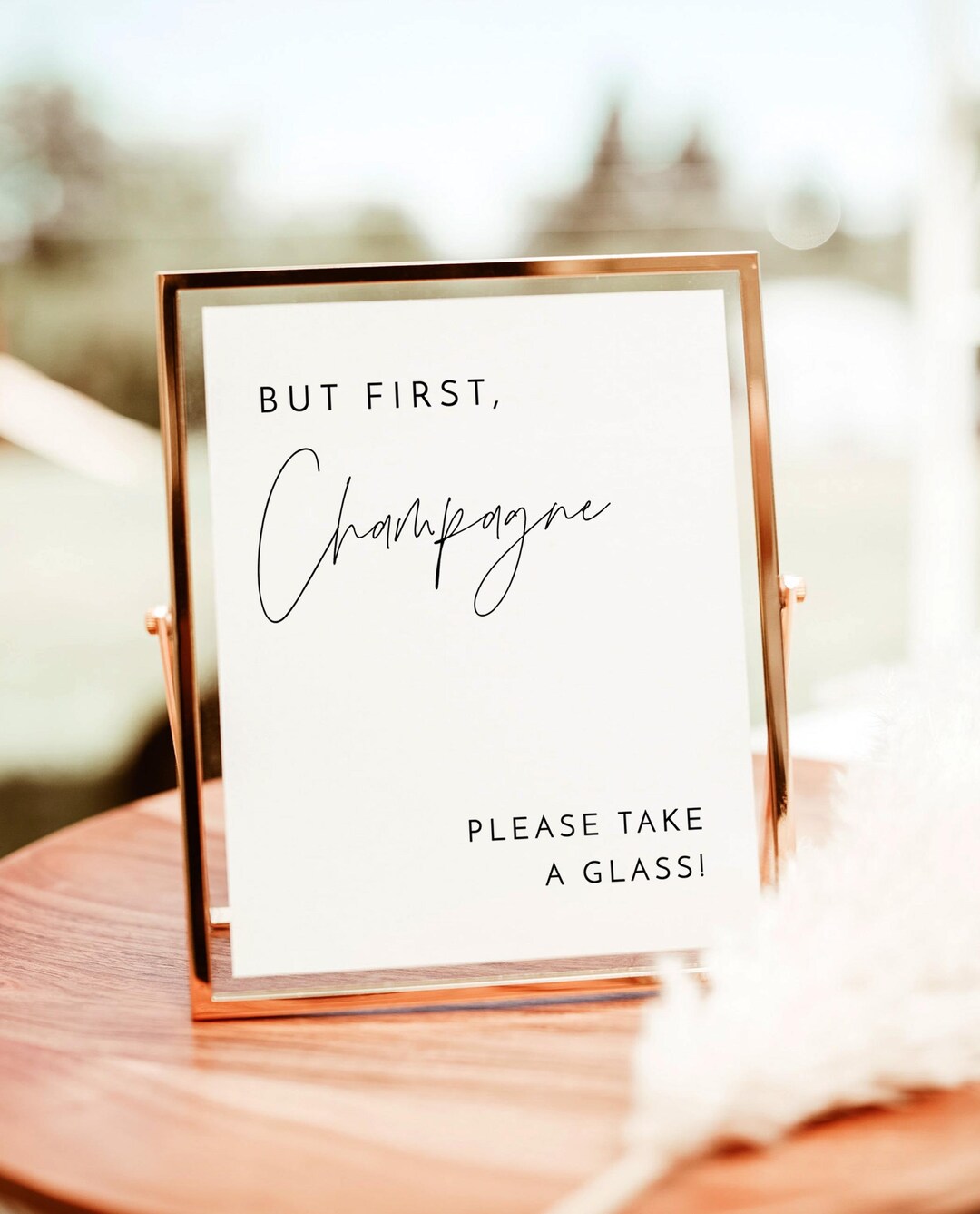 Printed + Shipped but First Champagne Sign, Modern Minimalist Wedding ...