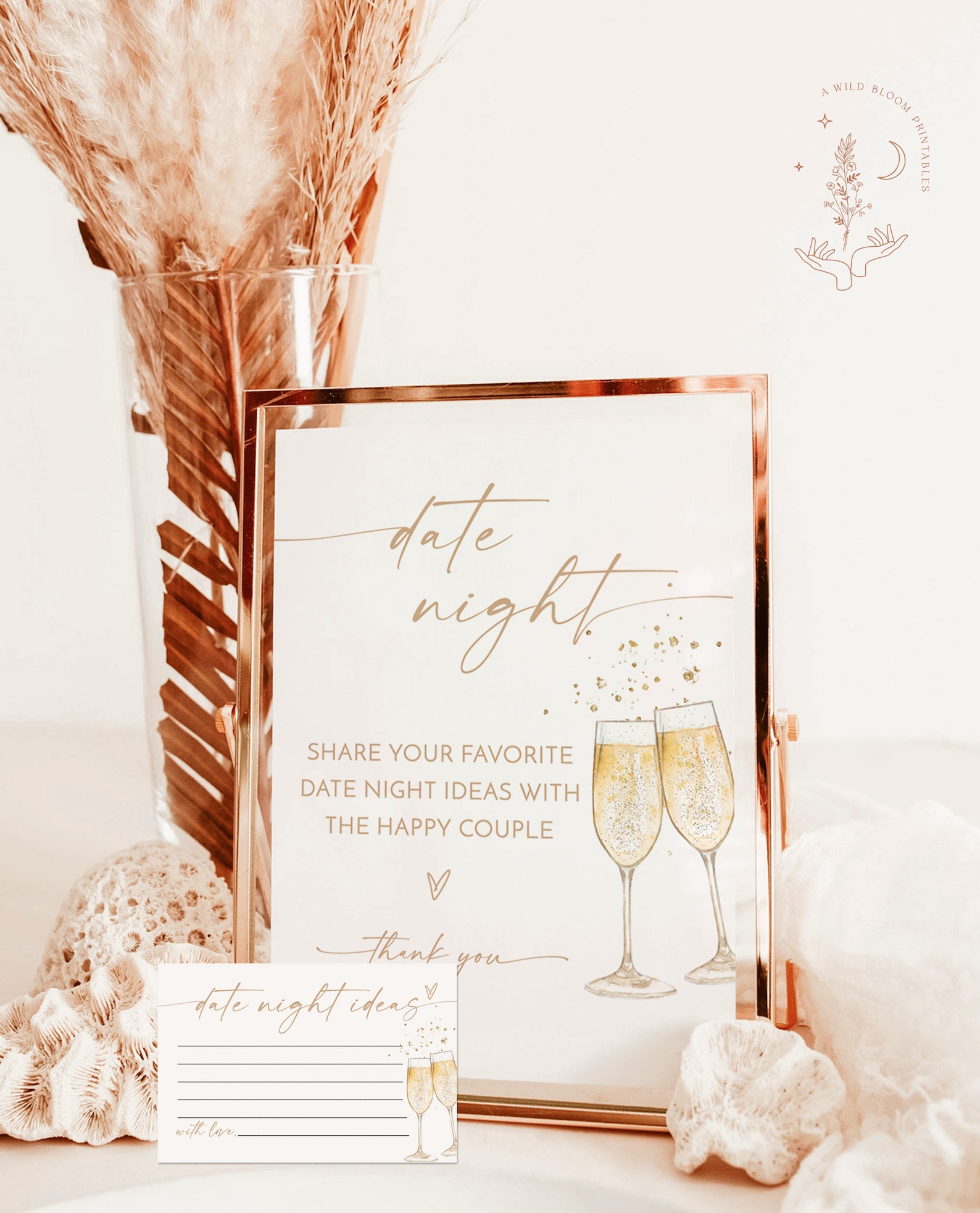Date Night Ideas Sign Bridal Shower Date Night Ideas Boho - Etsy