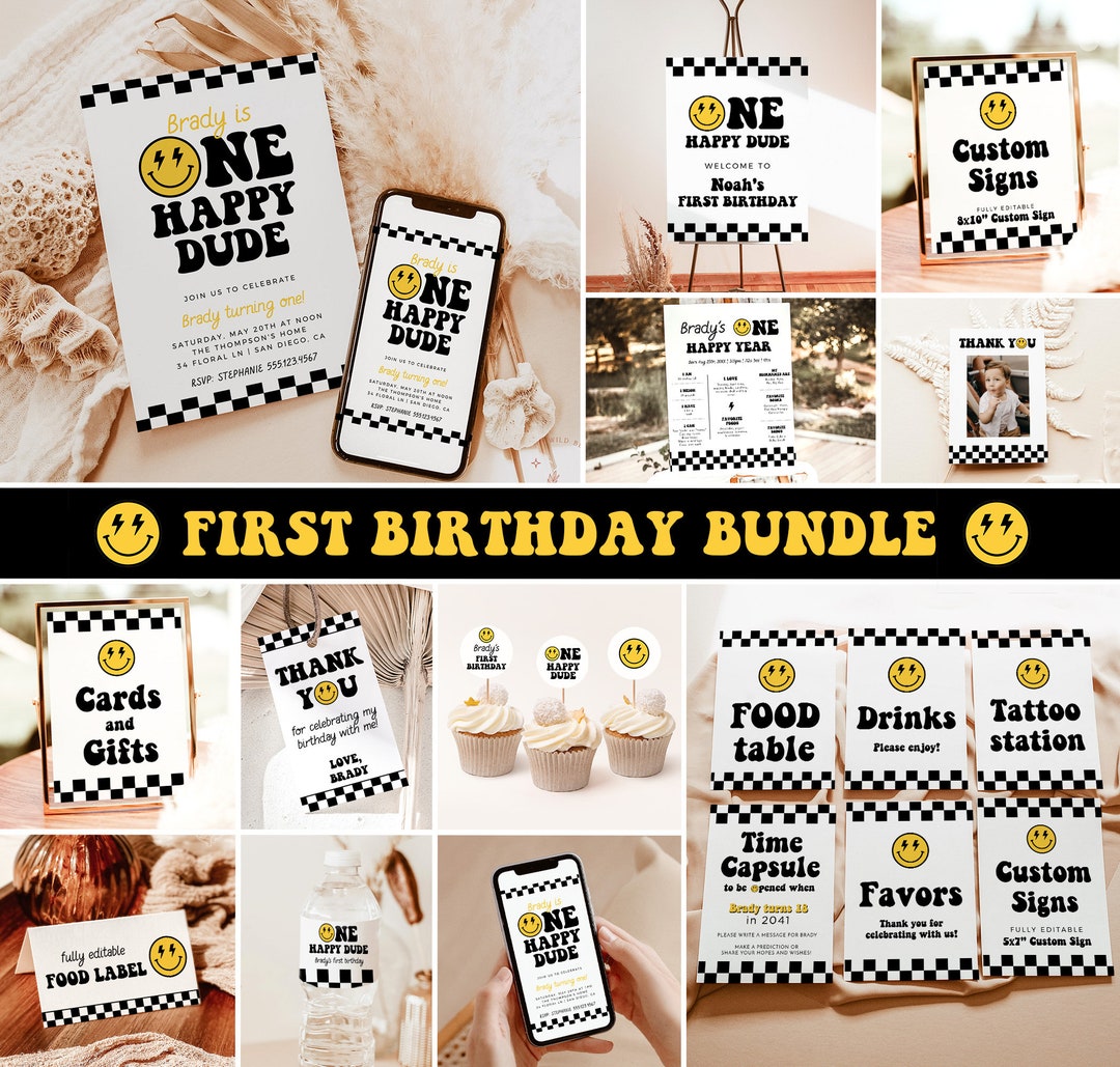 One Happy Dude Birthday Bundle, One Happy Dude, Smile Face First ...