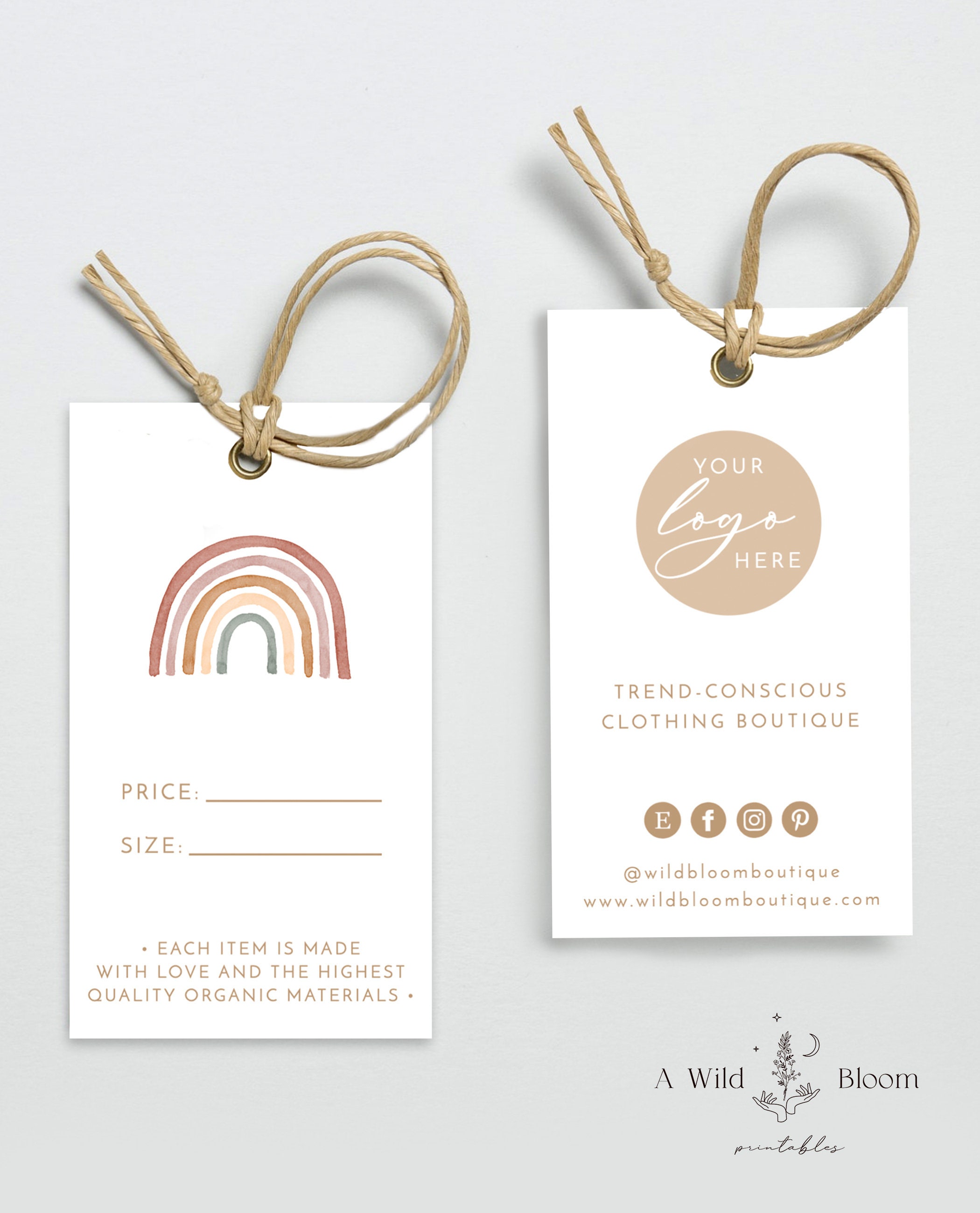 Boho Small Business Hang Tag Boutique Clothing Tag Template - Etsy ...