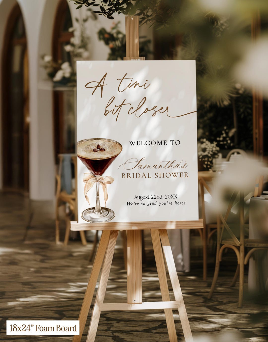 PRINTED + SHIPPED | A Tini Bit Closer Bridal Shower Welcome Sign ...
