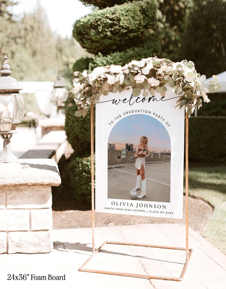 PRINTED + SHIPPED | Graduation Party Welcome Sign | Personalized Photo ...